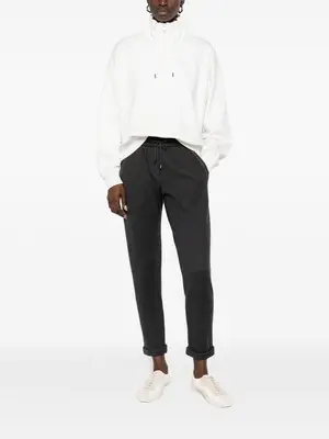 Brunello Cucinelli Cotton And Silk Blend Trousers - Black