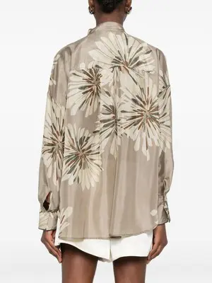 Brunello Cucinelli Printed Silk Shirt