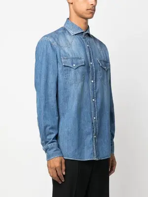 Brunello Cucinelli Denim Cotton Shirt - Blue