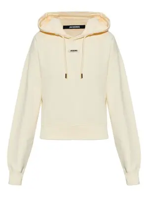 Jacquemus Le Hoodie Gros Grain Cropped Hoodie - Beige