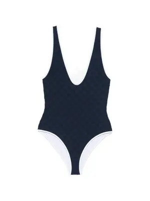 Gucci Gg Monogram One-piece Swimsuit - Blue