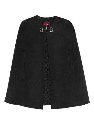 Gucci Wool And Silk Cape - Grey