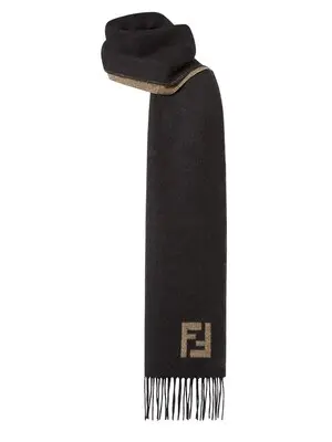 Fendi Wool And Cashmere Scarf - Black