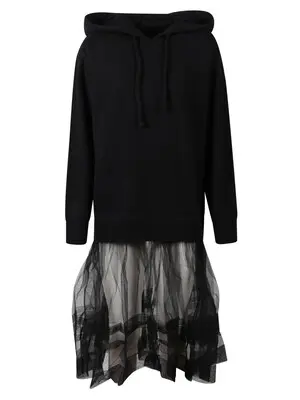 JUCCA Hooded Sweatshirt With Tulle Skirt Detail