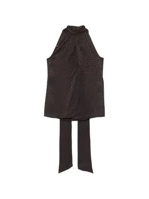 Gucci Silk Halterneck Top With Allover Pattern