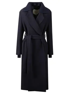 JUCCA Coat With Knitted Collar And Belt