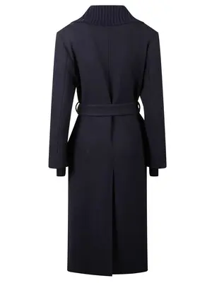 JUCCA Coat With Knitted Collar And Belt