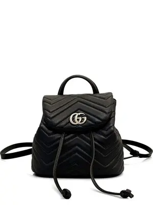 Gucci Gg Marmont Quilted Leather Backpack - Black