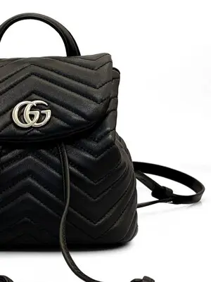 Gucci Gg Marmont Quilted Leather Backpack - Black
