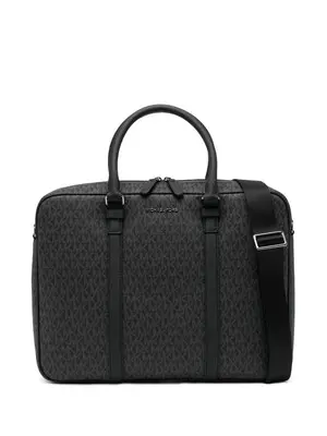 Michael Kors Hudson Monogram Briefcase - Black