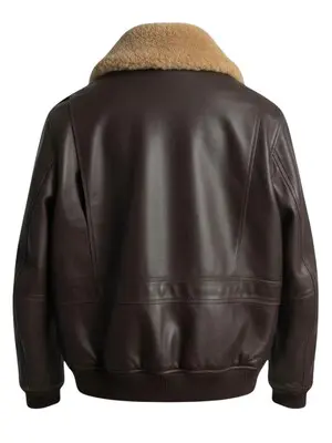 Peuterey Leather Jacket With Shearling Collar