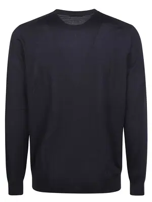 DRUMOHR Round Neck Long Sleeve Sweater - Blue
