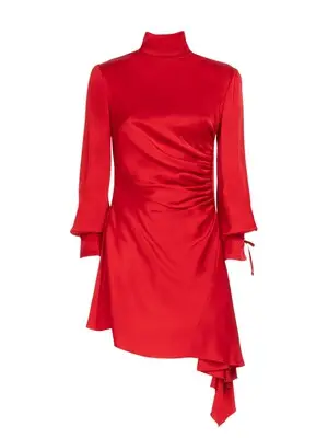 LES FILLES D'EVA High Neck Ruched Mini Dress