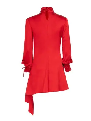 LES FILLES D'EVA High Neck Ruched Mini Dress