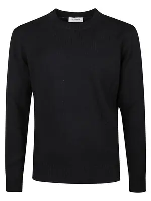 KANGRA Fine Wool Round Neck Sweater - Black