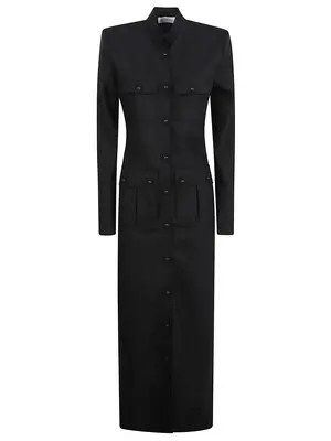LES FILLES D'EVA Wool Pocket Dress - Black