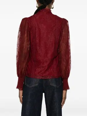 Alice + Olivia Eugenia Embroidered Lace Blouse