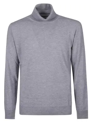 KANGRA Ribbed Turtleneck Sweater - Grey