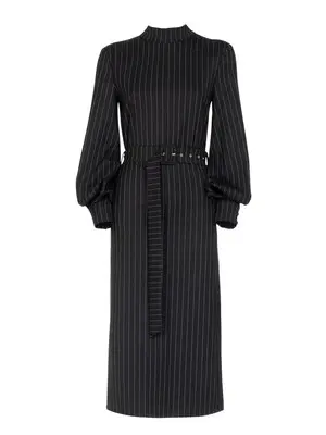 LES FILLES D'EVA Pinstripe Wool Dress
