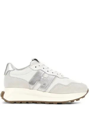 Hogan H641 Leather Sneakers - Silver