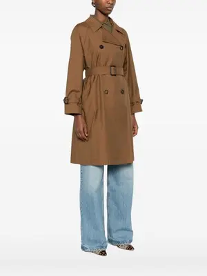Max Mara Cotton Blend Trench Coat - Brown