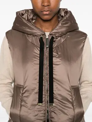 Max Mara Puffer Vest With Hood - Brown