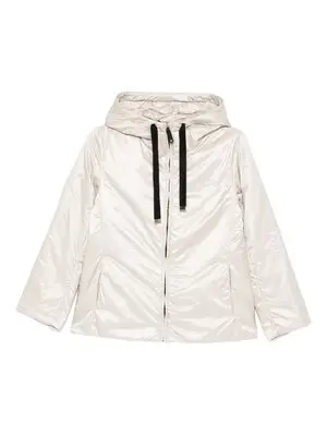 Max Mara Padded Blouson Jacket With Hood And Drawstring Detail - Beige