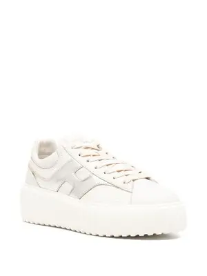 Hogan H-stripes Leather Sneakers - Silver