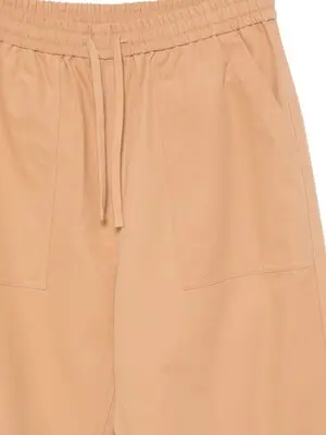 Maison Kitsuné Cotton Trousers With Embroidered Logo - Beige