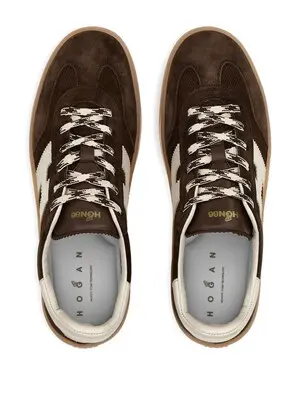 Hogan Cool Leather Sneakers With Textured Detail And Logo Appliqu
