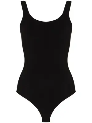 Wolford Jamaika Bodysuit With Scoop Neck And Thong Back - Black