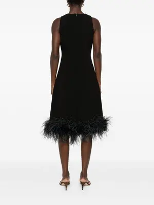 Max Mara Sleeveless Feather Hem Dress