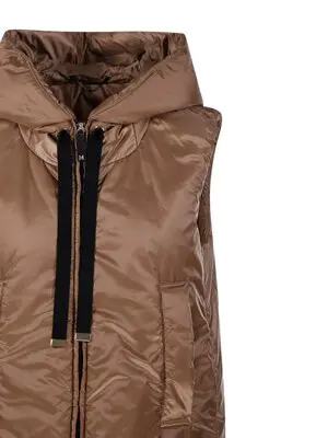 Max Mara Padded Hooded Vest - Brown