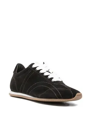 TOTEME Leather Sneakers With Contrast Stitching - Brown