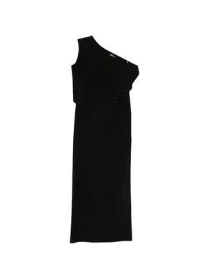Norma Kamali One Shoulder Side Slit Maxi Dress