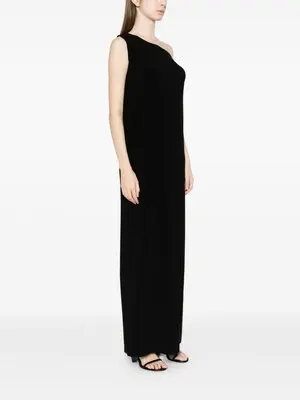 Norma Kamali One Shoulder Side Slit Maxi Dress