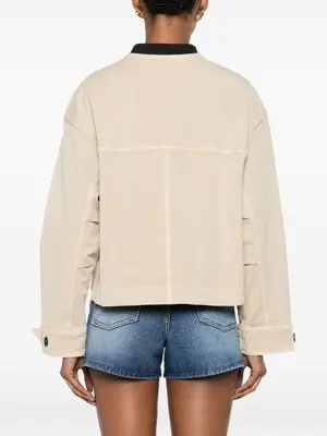 Closed Cropped Utility Jacket - Beige