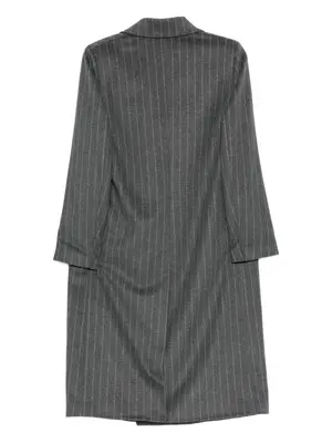 PALTO' Wool Double-breasted Pinstripe Coat