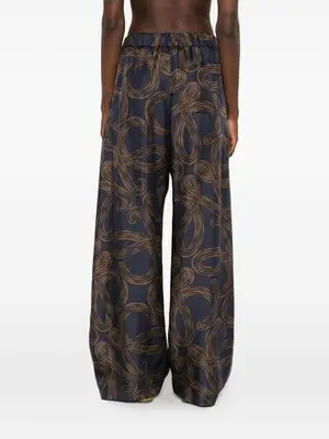 Loewe Printed Silk Trousers - Blue