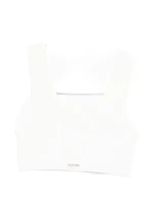 Closed Cotton Bralette Bra - White