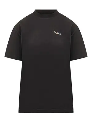 Off-White Arrow Glass Flower Cotton T-shirt - Black