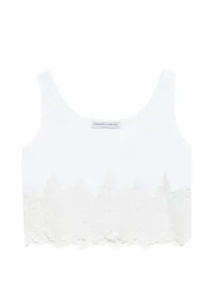 Ermanno Scervino Lace Trimmed Tank Top - White
