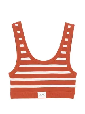 Closed Cotton Bralette Bra - Red