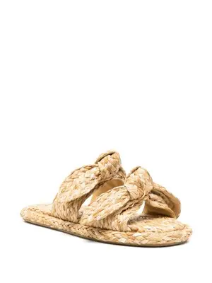 Zimmermann Carousel Raffia Sandals - Beige