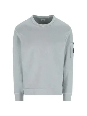 C.P. COMPANY Cotton Crewneck Sweatshirt With Sleeve Patch Pocket