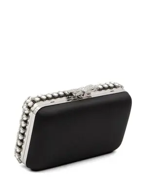 SELF-PORTRAIT Crystal Embellished Clutch With Chain Strap