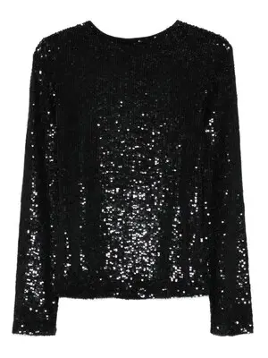 PAROSH Sequined Long Sleeve Top