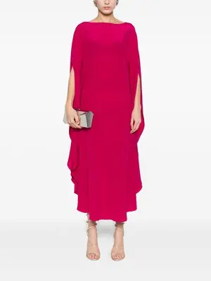 GIANLUCA CAPANNOLO Silk Midi Dress With Ruffled Sleeves