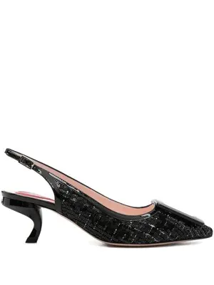 ROGER VIVIER Tweed Slingback Pumps