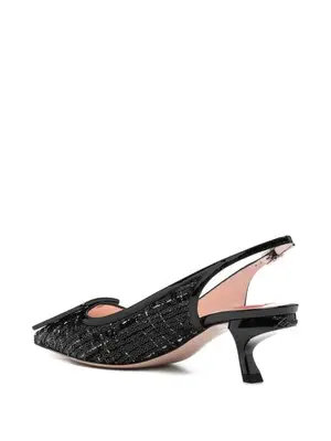ROGER VIVIER Tweed Slingback Pumps